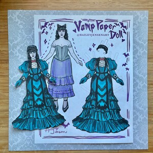 Vampire Paper Doll Kit DIY Halloween Doll Printable Paper Doll ...