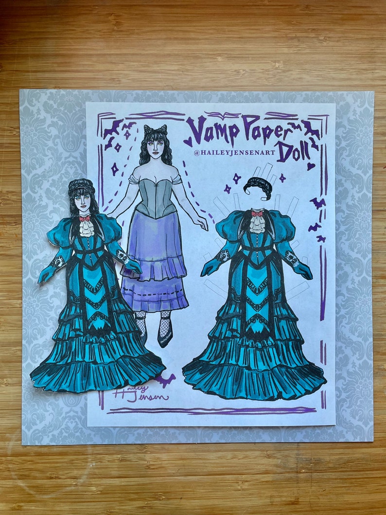 Vampire Paper Doll Kit DIY Halloween Doll Printable Paper - Etsy
