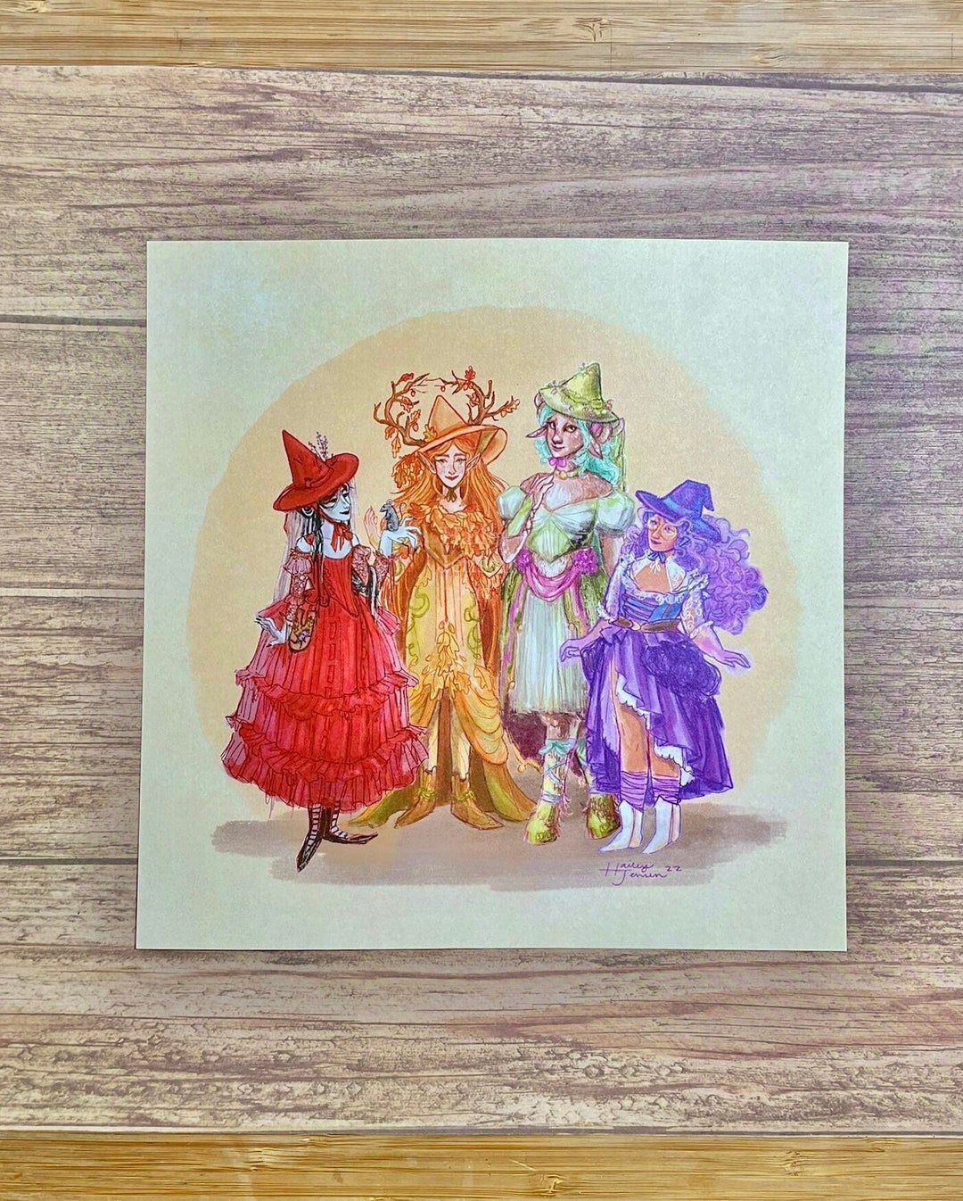 Witches 8x8 Art Print | Fantasy Illustration Green Keyleth Critical ...