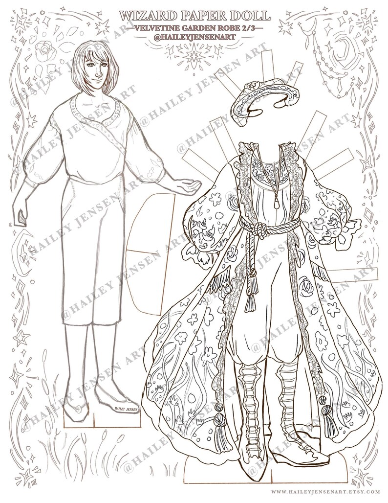 Paper Doll Kit DIY Wizard Doll Printable Paper Doll Download - Etsy