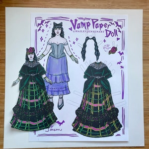 Vampire Paper Doll Kit DIY | Halloween Doll Printable Paper Doll ...