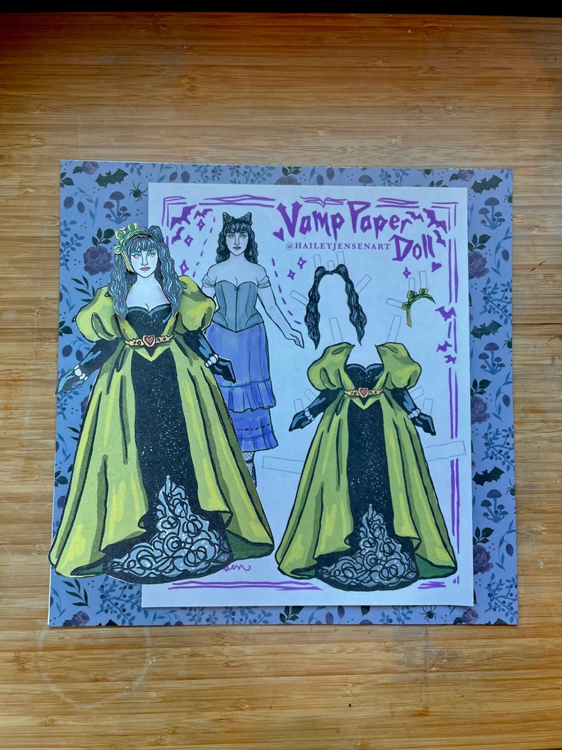 Vampire Paper Doll Kit DIY Halloween Doll Printable Paper - Etsy