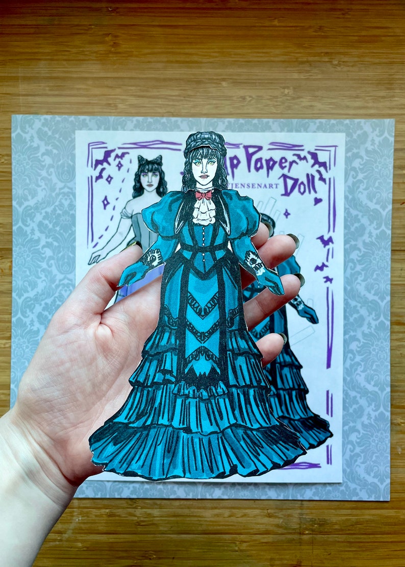 Vampire Paper Doll Kit DIY Halloween Doll Printable Paper - Etsy
