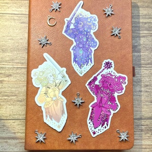 Celestial Lady Knight Sticker | Glitter Knight Sticker Stars Fantasy ...