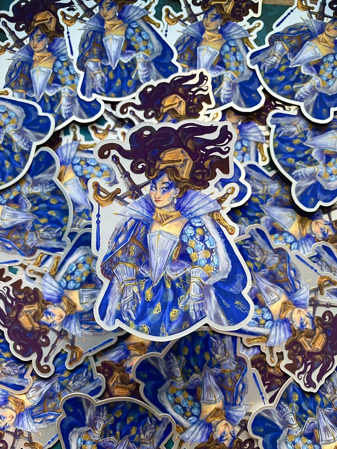 Metallic Lady Knight Sticker Fantasy Armor Queen Sticker Historical ...