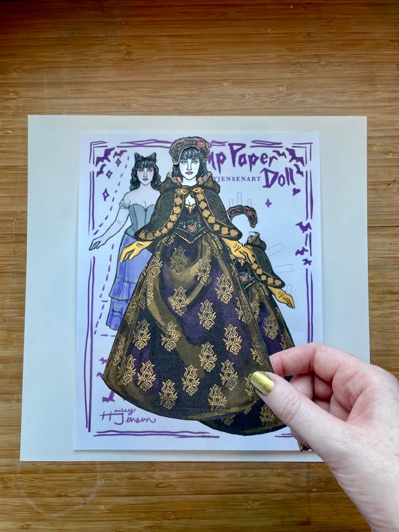 Vampire Paper Doll Kit DIY Halloween Doll Printable Paper - Etsy