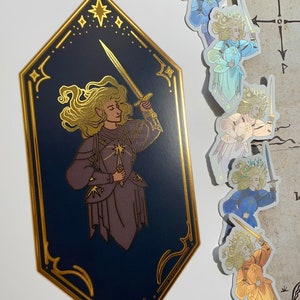 Celestial Lady Knight Sticker | Glitter Knight Sticker Stars Fantasy ...