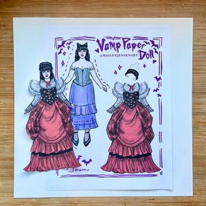 Vampire Paper Doll Kit DIY Halloween Doll Printable Paper Doll ...