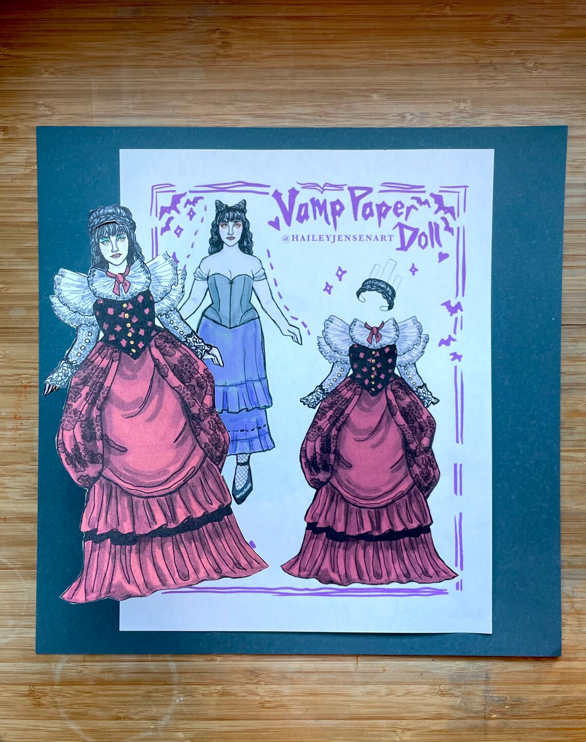 Vampire Paper Doll Kit DIY Halloween Doll Printable Paper - Etsy