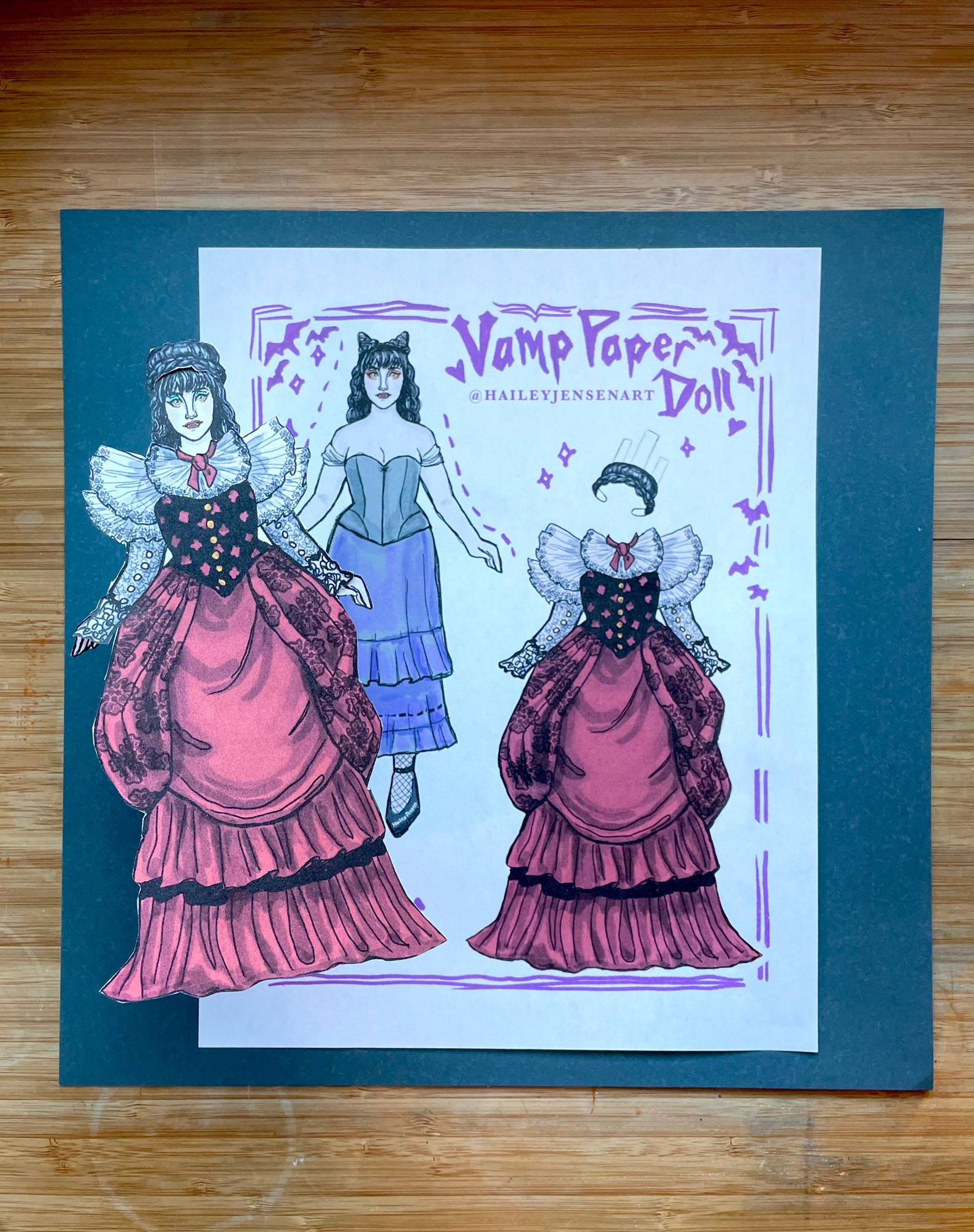 Vampire Paper Doll Kit DIY Halloween Doll Printable Paper - Etsy