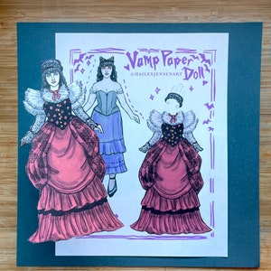 Vampire Paper Doll Kit DIY Halloween Doll Printable Paper Doll ...