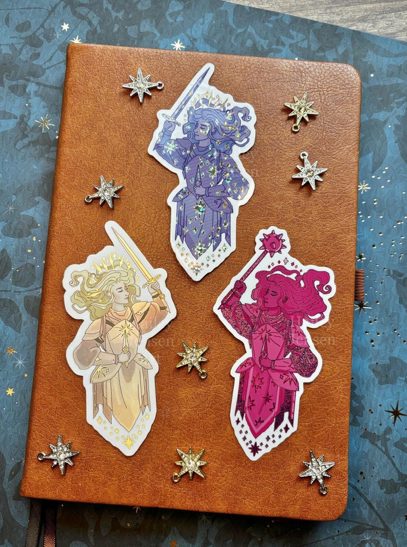 Lady Knight Sticker | Glitter Knight Sticker Armor Sticker Mace Sticker ...