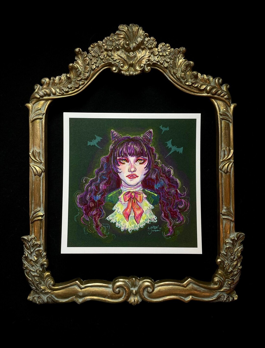 Lady Vampire Nadja 6x6 Print | Halloween Witch Gallery Wall Square Art ...