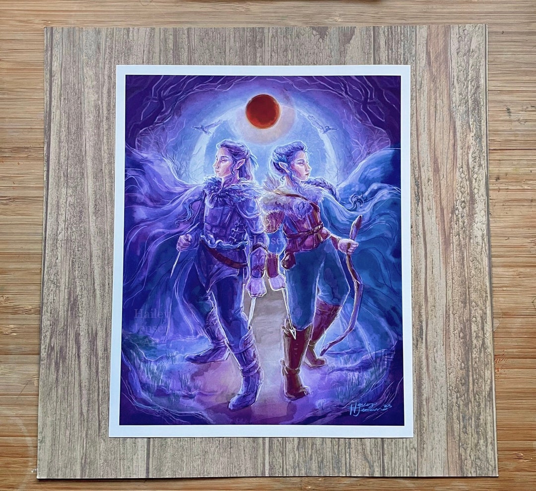 8x10 Elves Art Print | Fantasy Elf Dnd Nature Illustration Fantasy ...