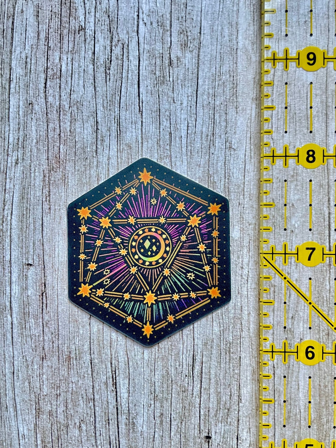 Set of 2 Holographic D20 Dice Sticker | D&D Die Cut Galaxy Rainbow ...