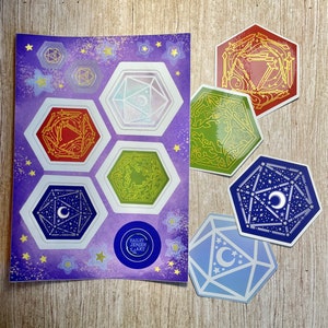 Metallic Gold Green D20 Sticker | D&D Stickers Vinyl Dnd Druid Elf ...