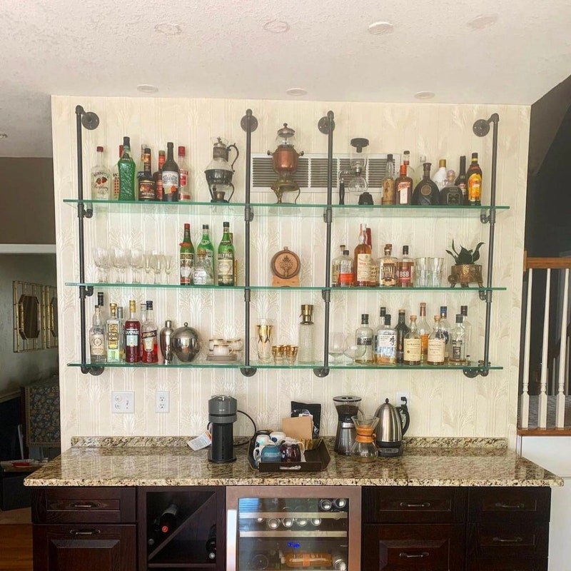 Silver and Glass Shelves - Etsy