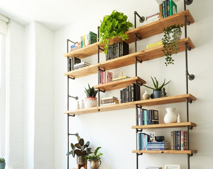 Black Steel Pipe Shelving - Etsy