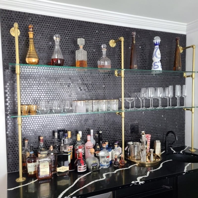 Gold Pipe Shelves - Etsy