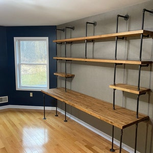Custom Butcher Block Office Desk Built-in - Etsy