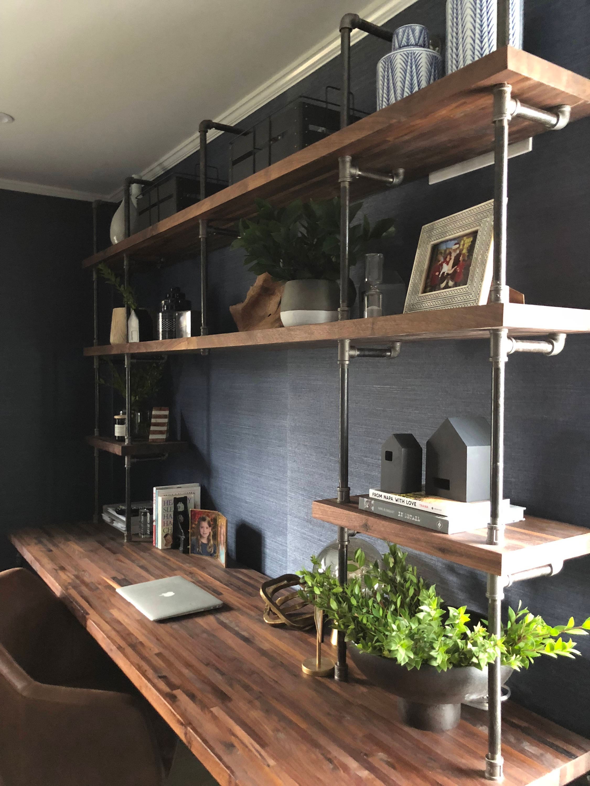 Custom Butcher Block Office Desk Built-in - Etsy