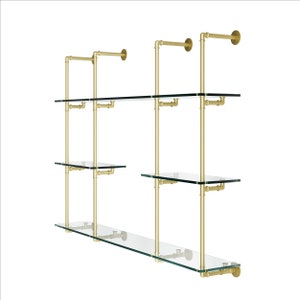 Modern Wall Mounted Brass Shelves for Bar or Kitchen (custom) - Etsy