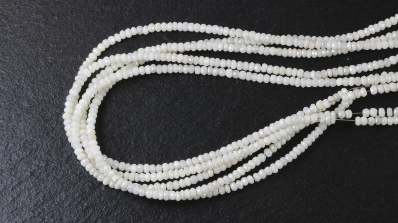 White Silverite Faceted Rondelles Gemstones, AB Coated, 3mm to 3.3mm ...