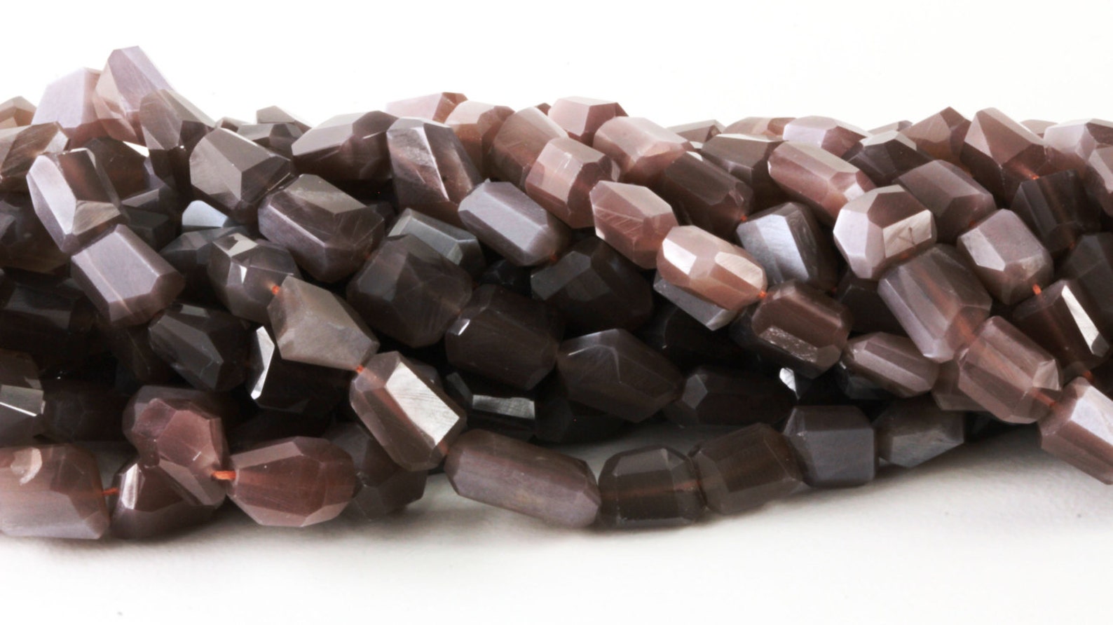 Coffee Moonstone Nuggets AB Coating, Semiprecious 6.5mm to 7.8mm X 8 ...