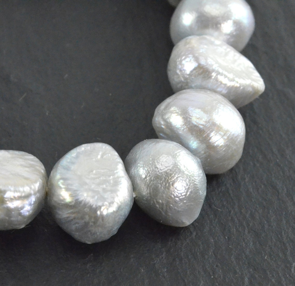 Silver Pearls Grey Potato Pearls Druzy Pearls Large Size 7mm X 9mm ...