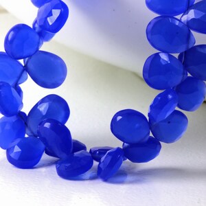 Blue Chalcedony Briolettes Cobalt Blue Pear Briolettes 10mm to - Etsy