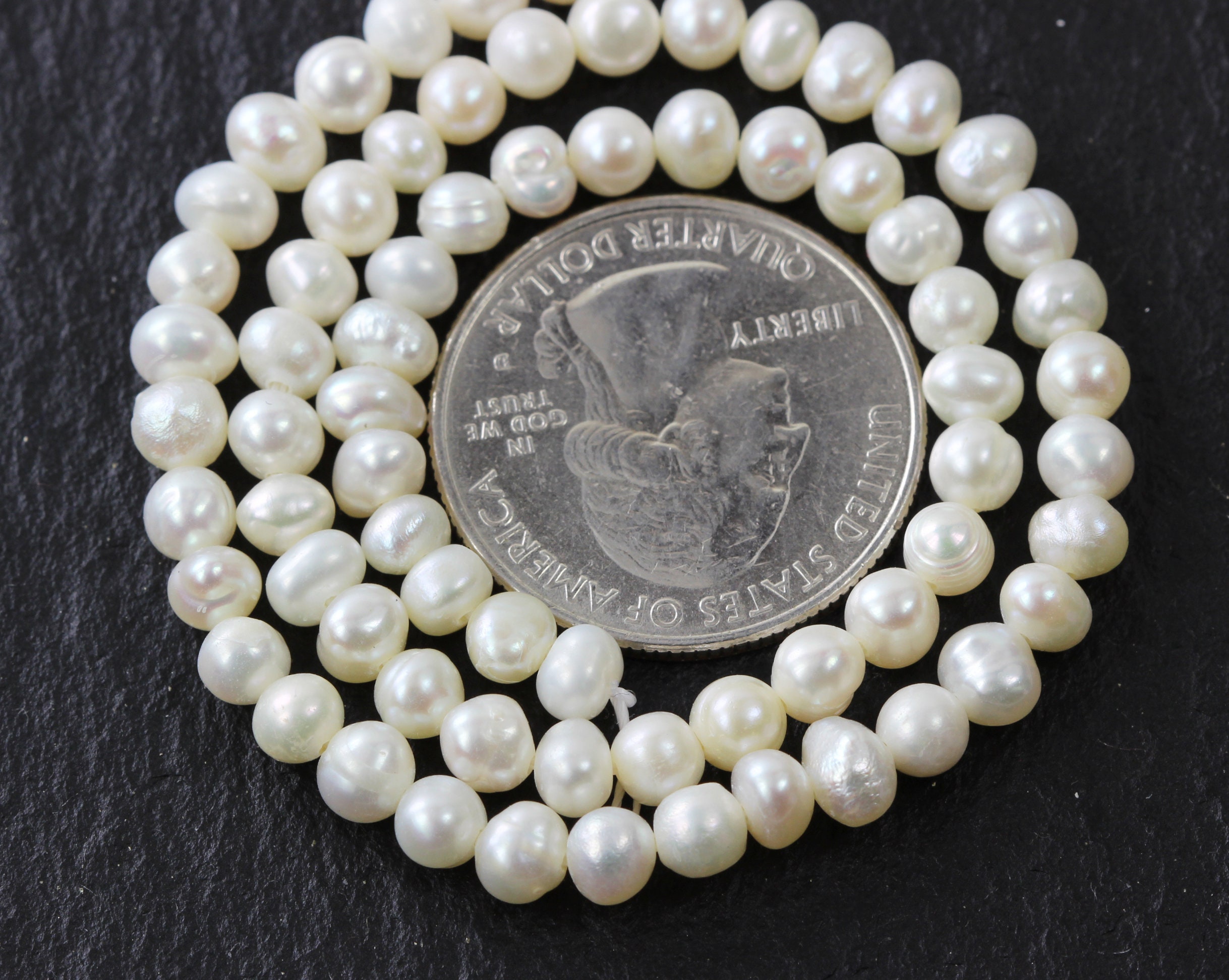 Pearls Freshwater Pearls Slightly Oval Pearls Rice Potato Pearls, 4mm ...