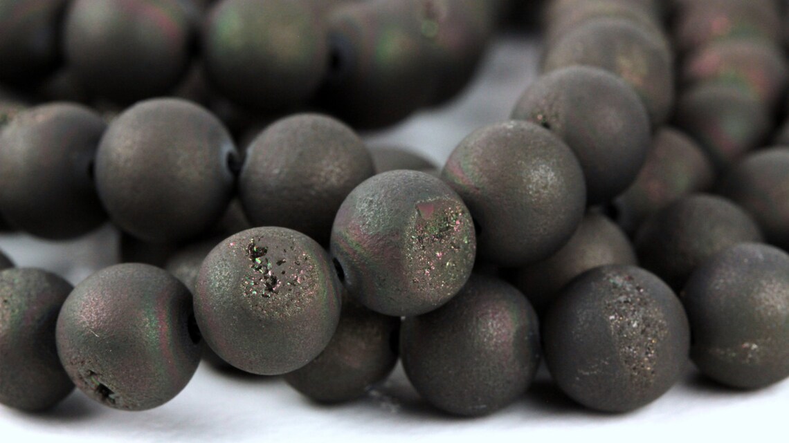 Druzy Beads Round Druzy 8.5mm Ball Beads Quarter or Half - Etsy