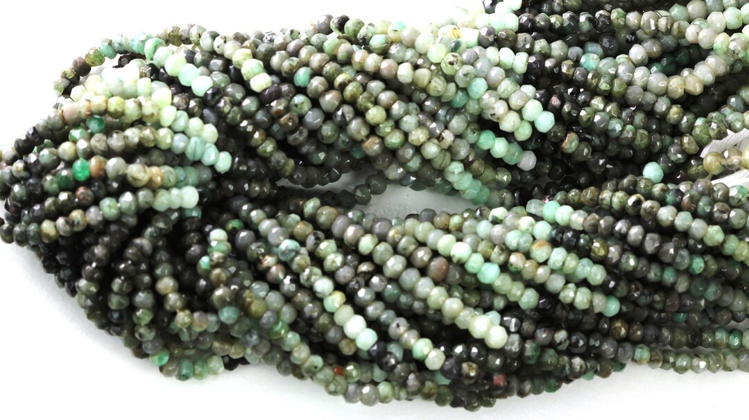 Emerald Shaded Micro Faceted Rondelle, Your Choice Quarter, Half or ...