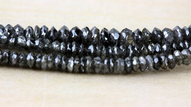 Charcoal Diamond Faceted Rondelle Diamonds, Your Choice of 1, 2, 4, 6 ...