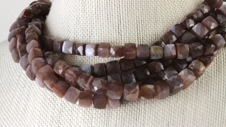 Chocolate Moonstone Faceted 3D Cube Natural Moonstone You - Etsy