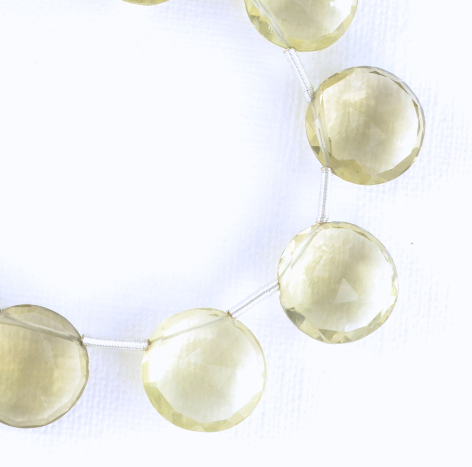 Lemon Quartz Briolettes Faceted Coin Briolettes 11mm to 12mm | Etsy