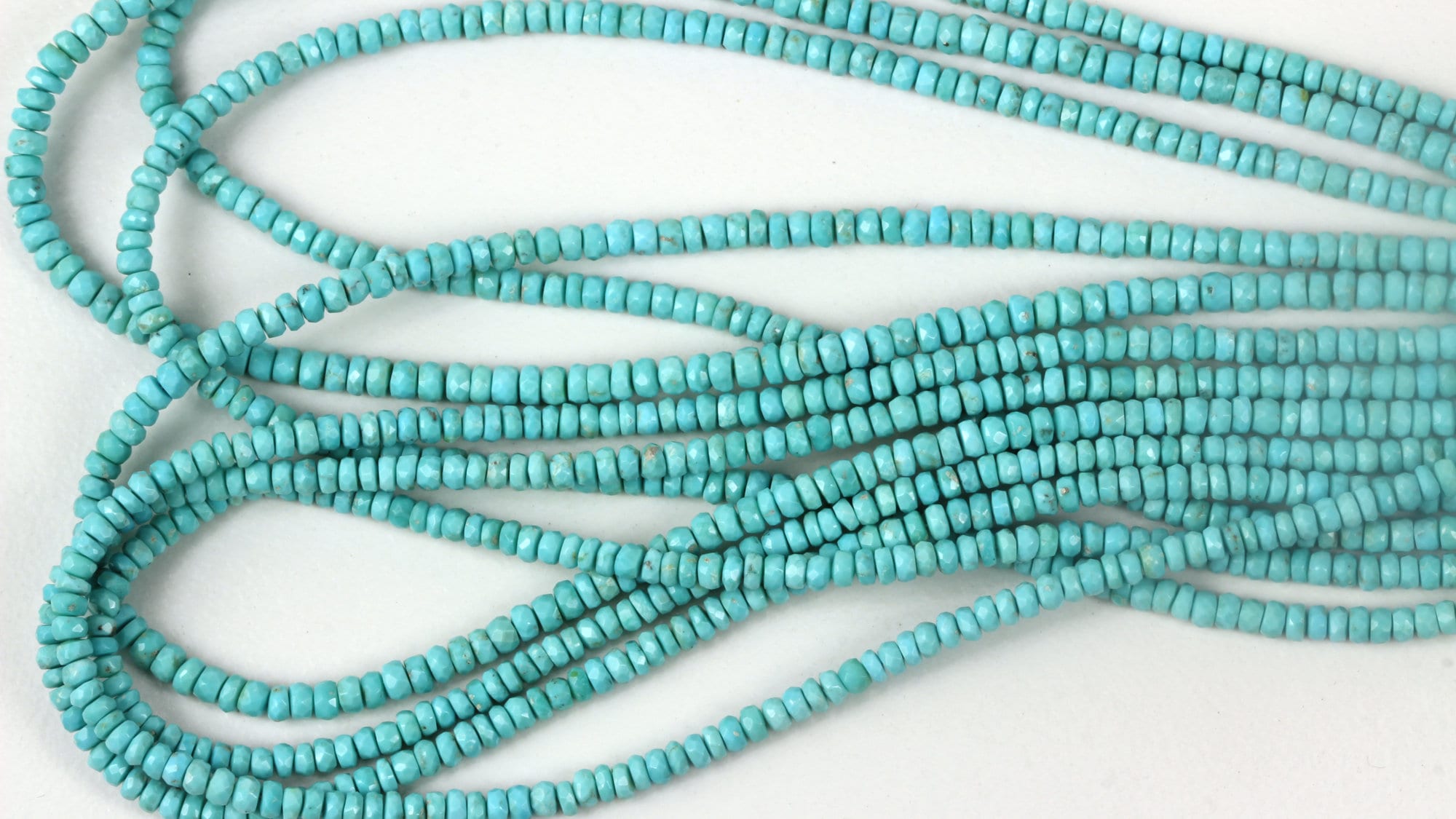 Sleeping Beauty Turquoise Rondelle Beads Faceted Turquoise 3.5mm to 4mm ...