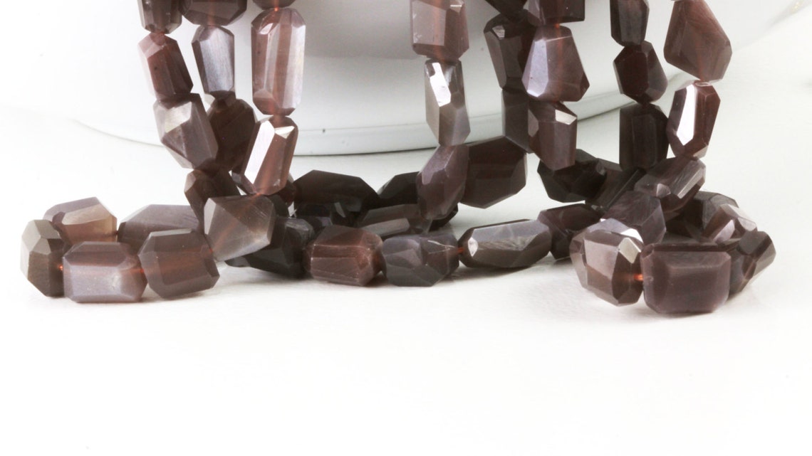 Coffee Moonstone Nuggets AB Coating, Semiprecious 6.5mm to 7.8mm X 8 ...