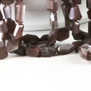Coffee Moonstone Nuggets AB Coating, Semiprecious 6.5mm to 7.8mm X 8 ...