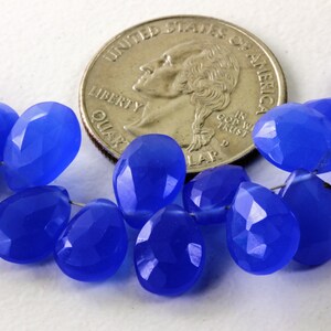 Blue Chalcedony Briolettes Cobalt Blue Pear Briolettes 10mm to - Etsy