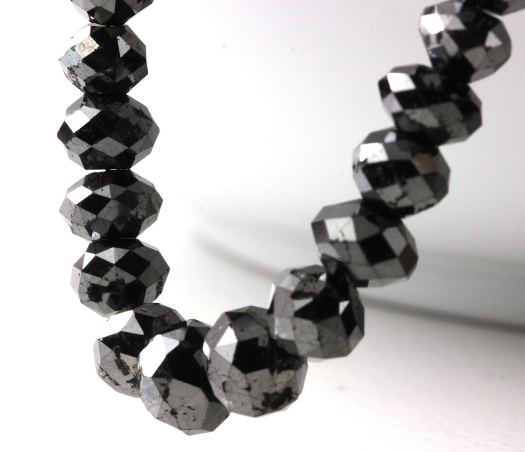 Diamond Faceted Rondelle Diamonds Cut and Polished , ONE, Black ...