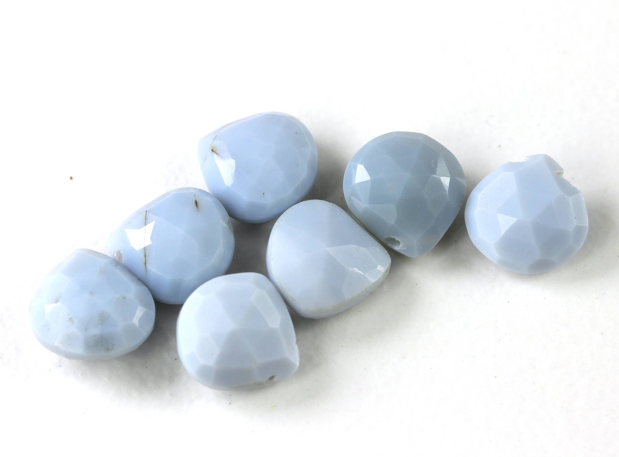 Oregon Blue Opal, Faceted Heart Briolette, Natural Briolette Beads ...
