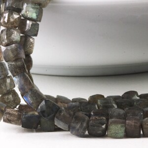 Labradorite Faceted 3D Cube Natural Labradorite, You Choice 1, 2, 4, 6 ...