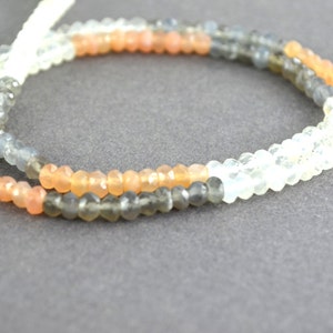Moonstone Rondelles Multi Moonstone White Grey Peach Moonstone 4mm ...