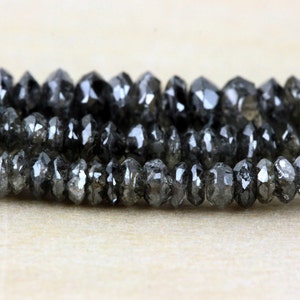Charcoal Diamond Faceted Rondelle Diamonds, Your Choice of 1, 2, 4, 6 ...