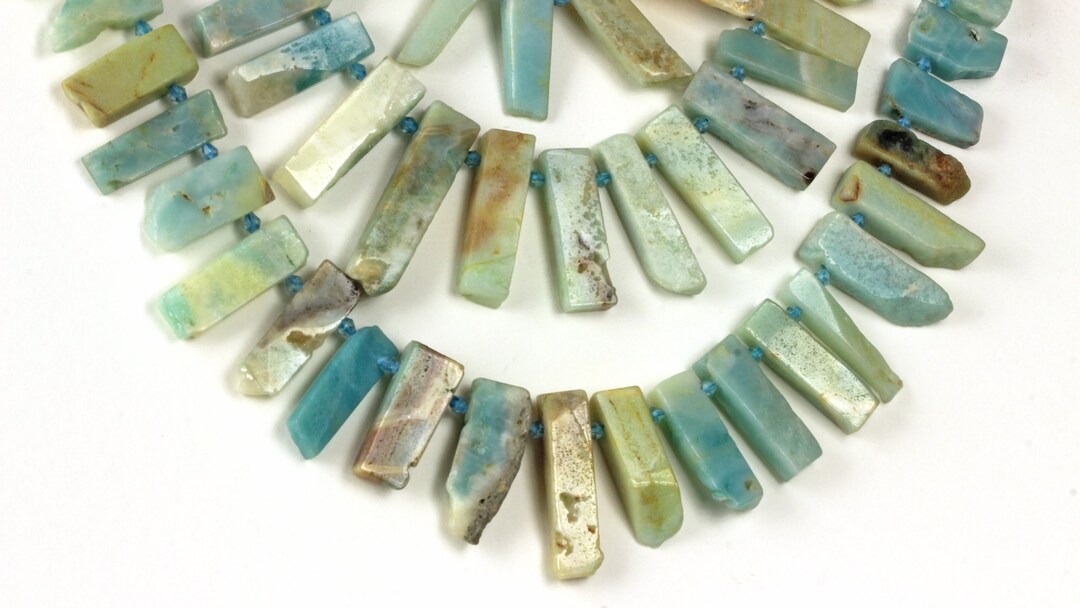 Amazonite Points Polished, Blue Green and Tan, Graduated Drop Stick ...
