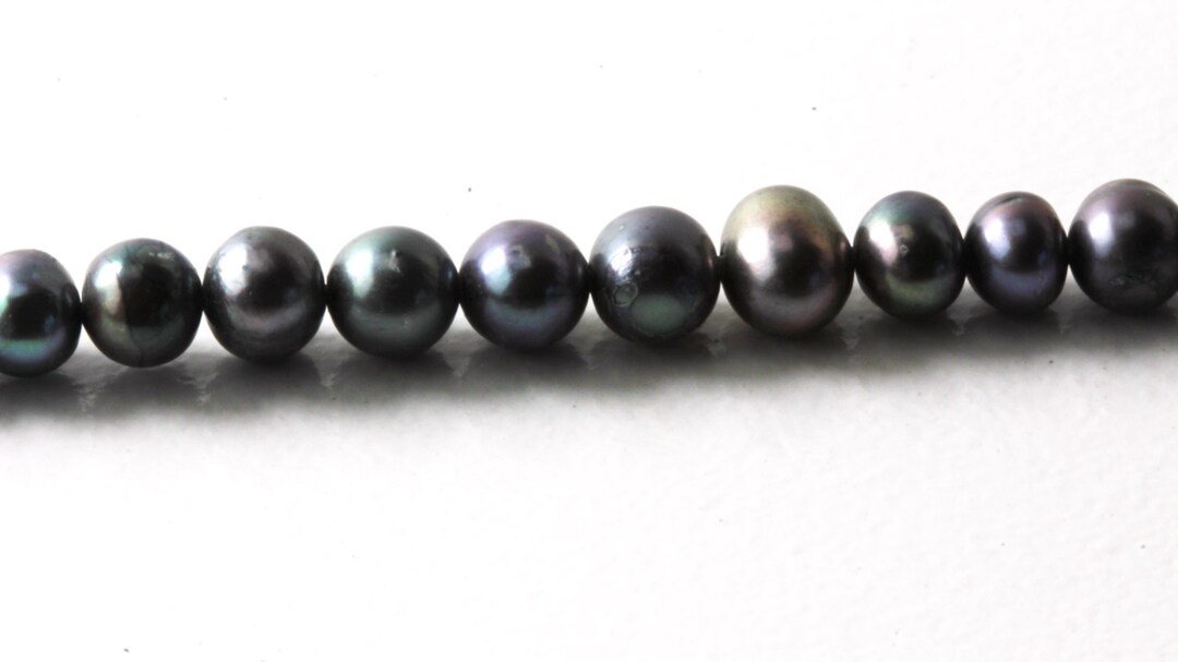 Pearls Grey Freshwater Pearls Oblong Potato Pearls 5.5mm to 6.7mm Your ...