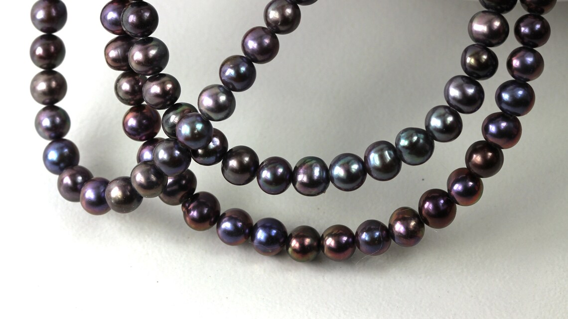 Purple Pearls Freshwater Oval Pearls Rice Potato Pearls, Your Choice of ...