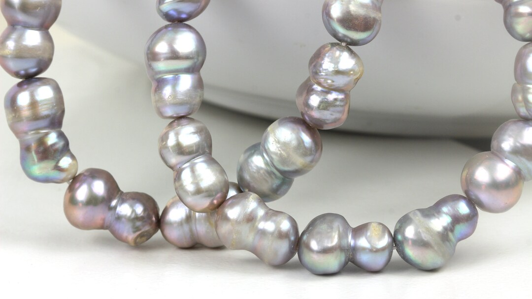 Twin Pearls Baroque Pearls, 16mm to 19mm Drilled From Side to Side ...