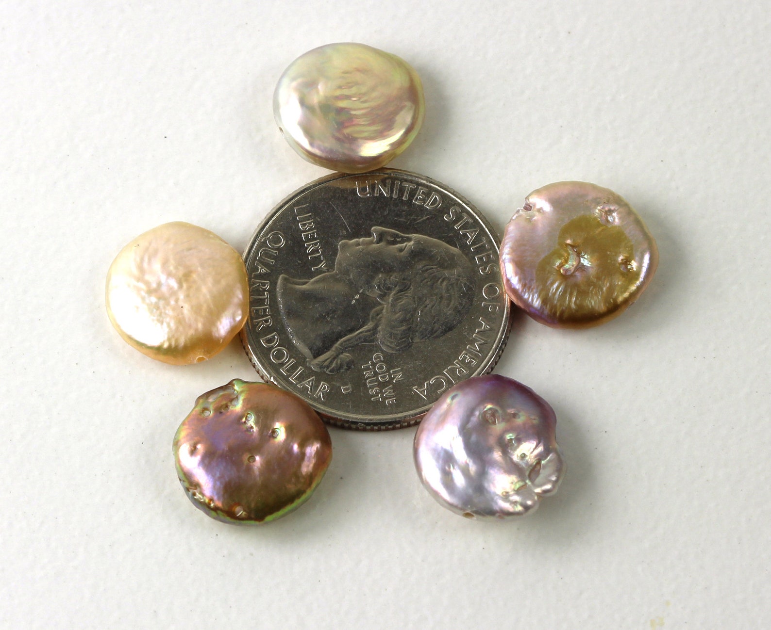 Luster Pearls, Freshwater Coin Pearls Mult Color; Your Choice of 1,2, 4 ...